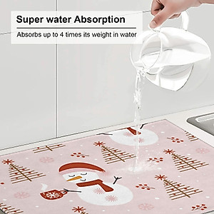 Microfiber Dish Drying Mat For Kitchen Counter 18'' X 24'' Santa Claus Print Absorbent Dish Draining Mat Medium