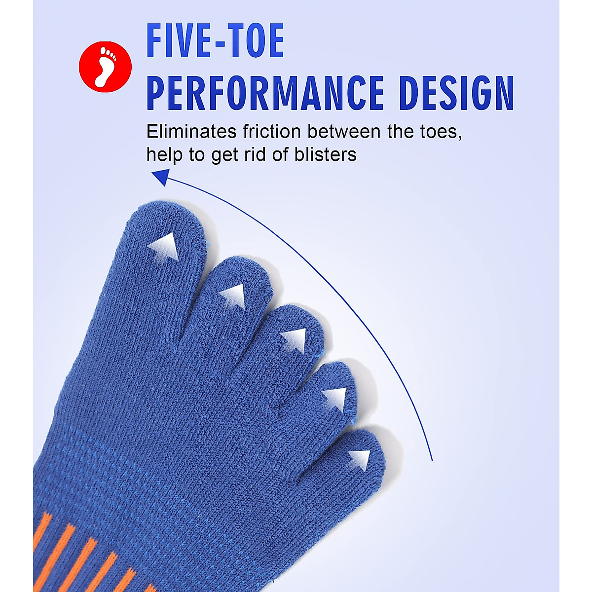 Women Toe Socks Low Cut No Show Wicking 5 Finger Split Cotton Athletic 6 Pack