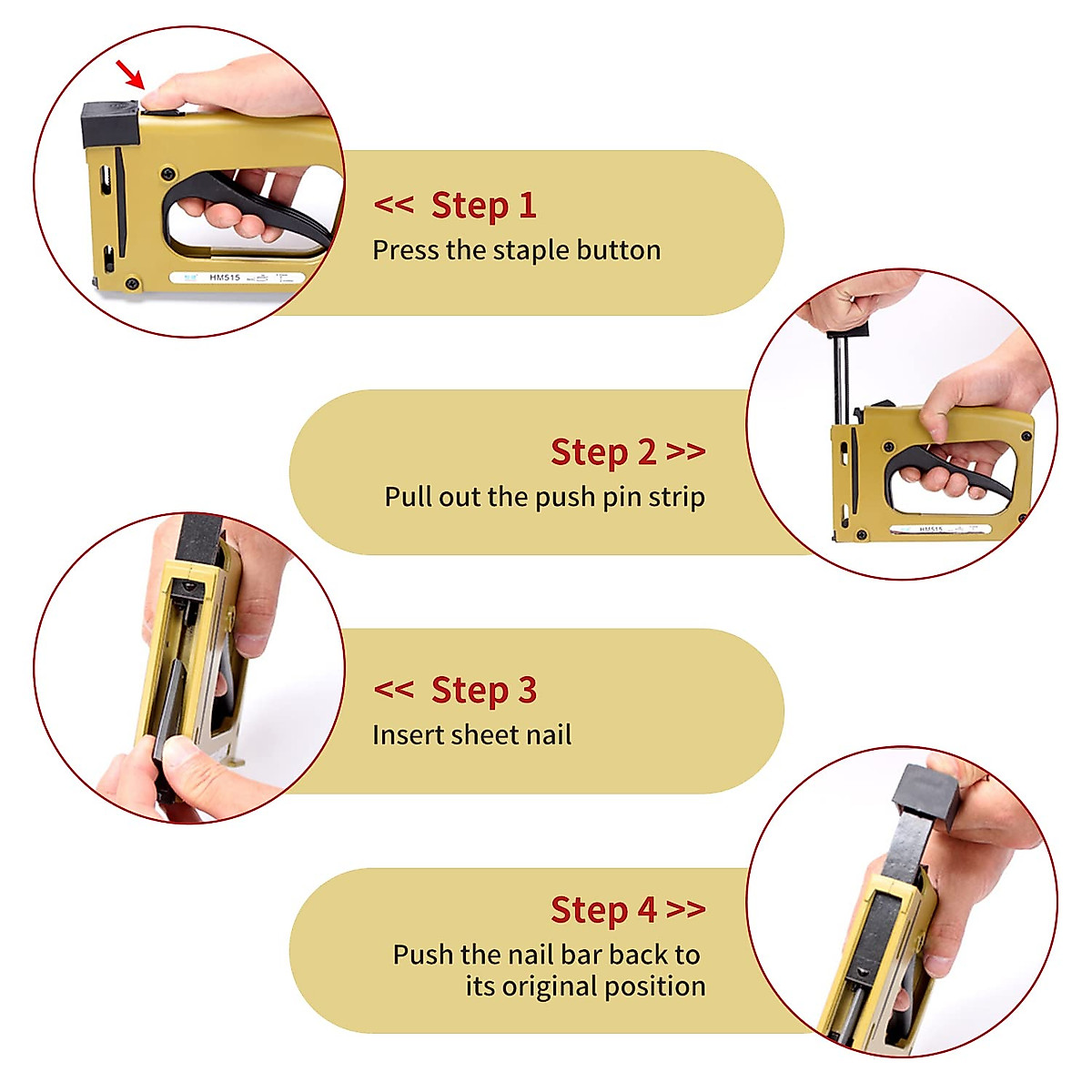 yeshine Point Drivers for Picture Framing Pro-Framing Dual Point Driver Point Nail Gun with Nails Lightweight Picture Frame Stapler Metal for Joiner DIY 1000 Points