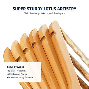 High-Grade Wooden Suit Hangers with Non Slip Pants Bar Smooth Finish Solid Wood Coat Hanger 360° Swivel Hook Precisely Cut Notches for Camisole, Jacket, Pant, Dress Clothes Hangers - 10 Pack, Natural