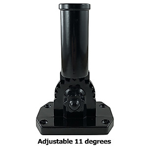 Green Grove Products Adjustable Flag Pole Bracket Heavy Duty Aluminum All Weather Flag Display Holder (Black)