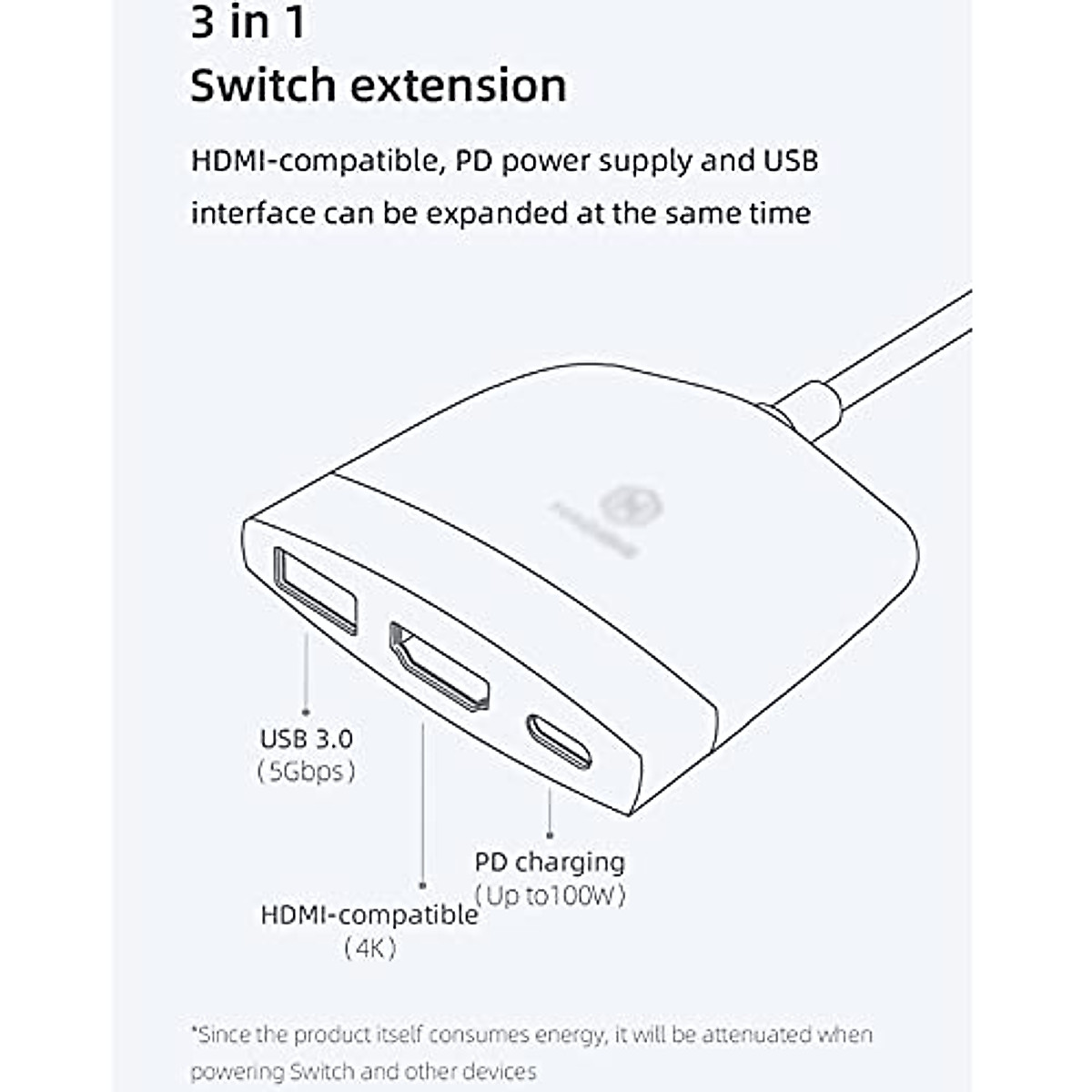 CUJUX Multi-Function Portable Docking Station USB C to 4K HDMI-Compatible USB 3.0 PD for MacBook Pro (Color : Red Blue)