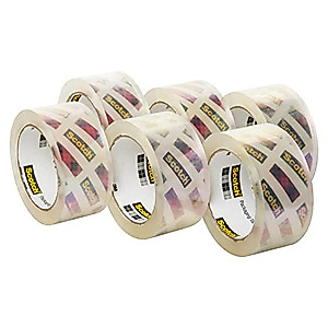 Scotch Box Lock Packaging Tape, 6 Rolls, 1.88 in x 54.6 yd, Extreme Grip Packing, Shipping and Mailing Tape, Sticks Instantly to Any Box (3950-6)