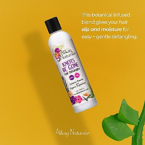 Alikay Naturals Knots Be Gone Hair Detangler Natural Aloe Vera, Hibiscus Flower 8 Ounce