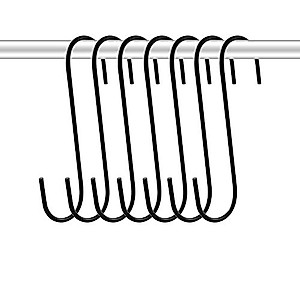 WHYHKJ 12pcs 6.5" Black Antistatic Coating Steel Hanging Hooks Heavy-Duty S Hooks Home Storage Organizers Accessories