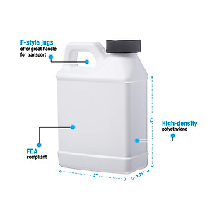 Consolidated Plastics Rectangular F-Style Bottle with Cap, HDPE, White, 8oz., 12 Piece