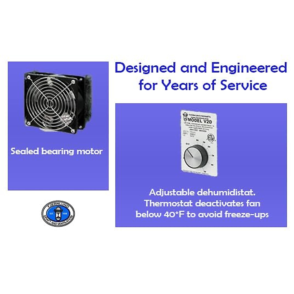 Tjernlund V2D UnderAire Crawlspace Ventilator Fan Moisture Mold Reducing,220 CFM,silver