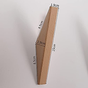 FDHUIJIA Wood Wall Hooks, 6Pack Coat Hooks Wall Mounted | Rustic Wooden Hooks Heavy Duty Robe Hook Hat Rack (Beech)