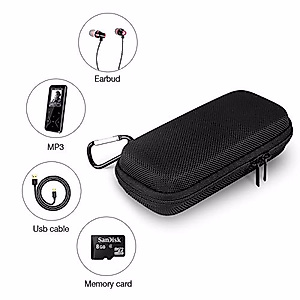 MP3 MP4 Player Case KINGTOP Durable Hard Shell Travel Carrying Case for MP3 MP4 Players,iPod Nano,iPod Shuffle,USB Cable,Earphones,Memory Cards,U Disk,Keys (L) (5.5x2.3x1.5inch)