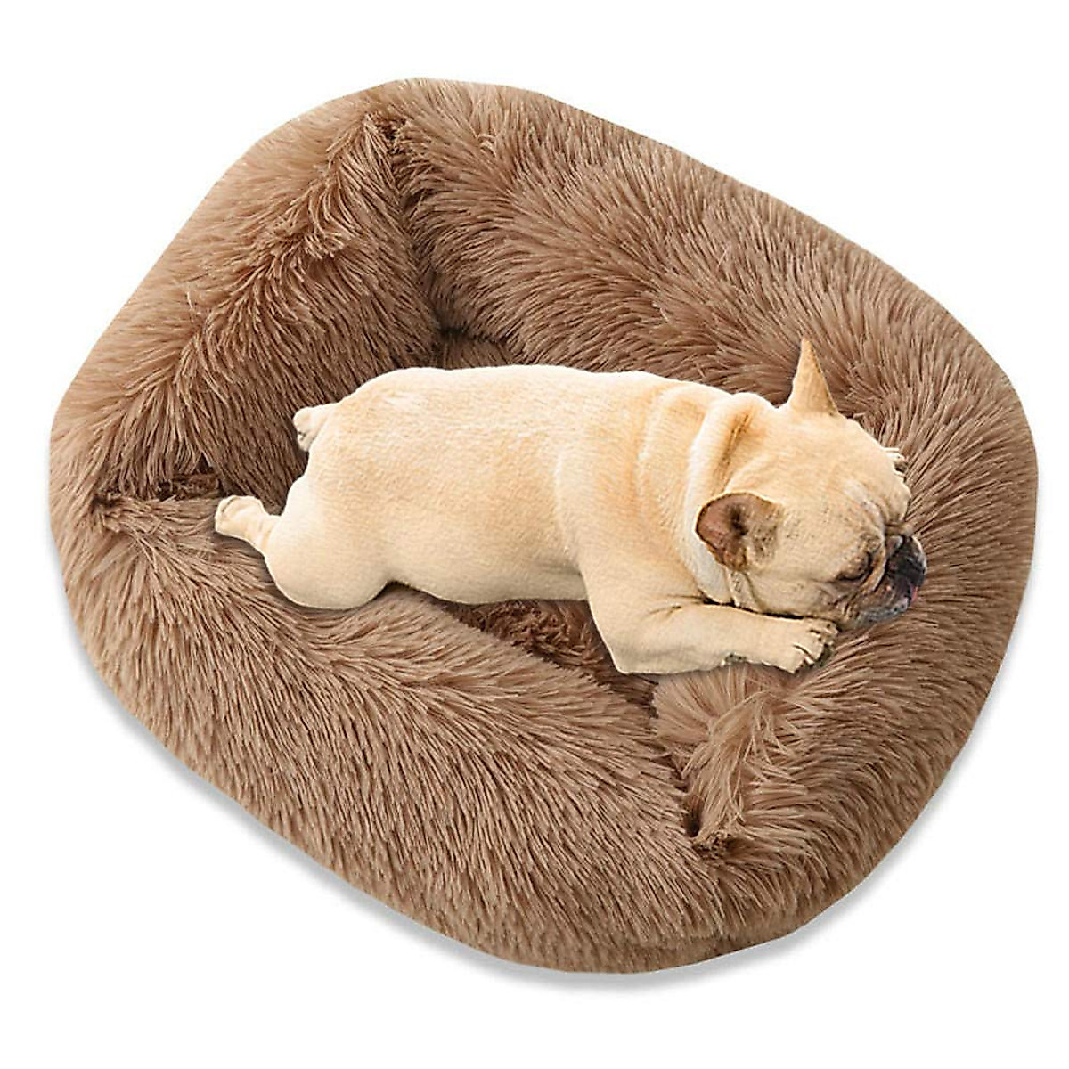 Bed L Size Plush Square Beds for Cats Dogs Super Soft Winter Warm Sleeping Mats for Dogs Cats 1Pcs Champagne