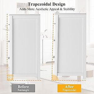 HOSATCK 6 Drawer Dresser, Modern White Double Dresser, Wide Chest of Drawers with Metal Handels, Accent Wood Storage Dresser Chest Organizers for Living Room, Hallway, Entryway (Trapezoid/White)