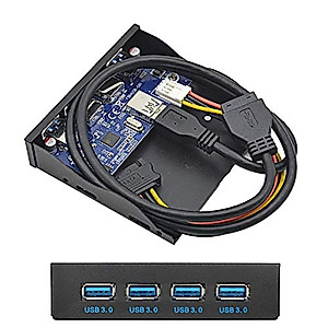 Cablecc USB 3.0 HUB 4 Ports Front Panel to Motherboard 20Pin Connector Cable for 3.5" Floppy Bay