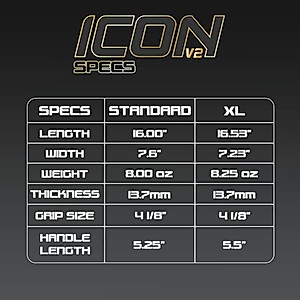 Diadem Icon v2 Pickleball Paddle | USAPA Approved | Carbon Fiber High Performance Paddle | Power, Control, Spin Friendly (Black, XL - Extended Length)