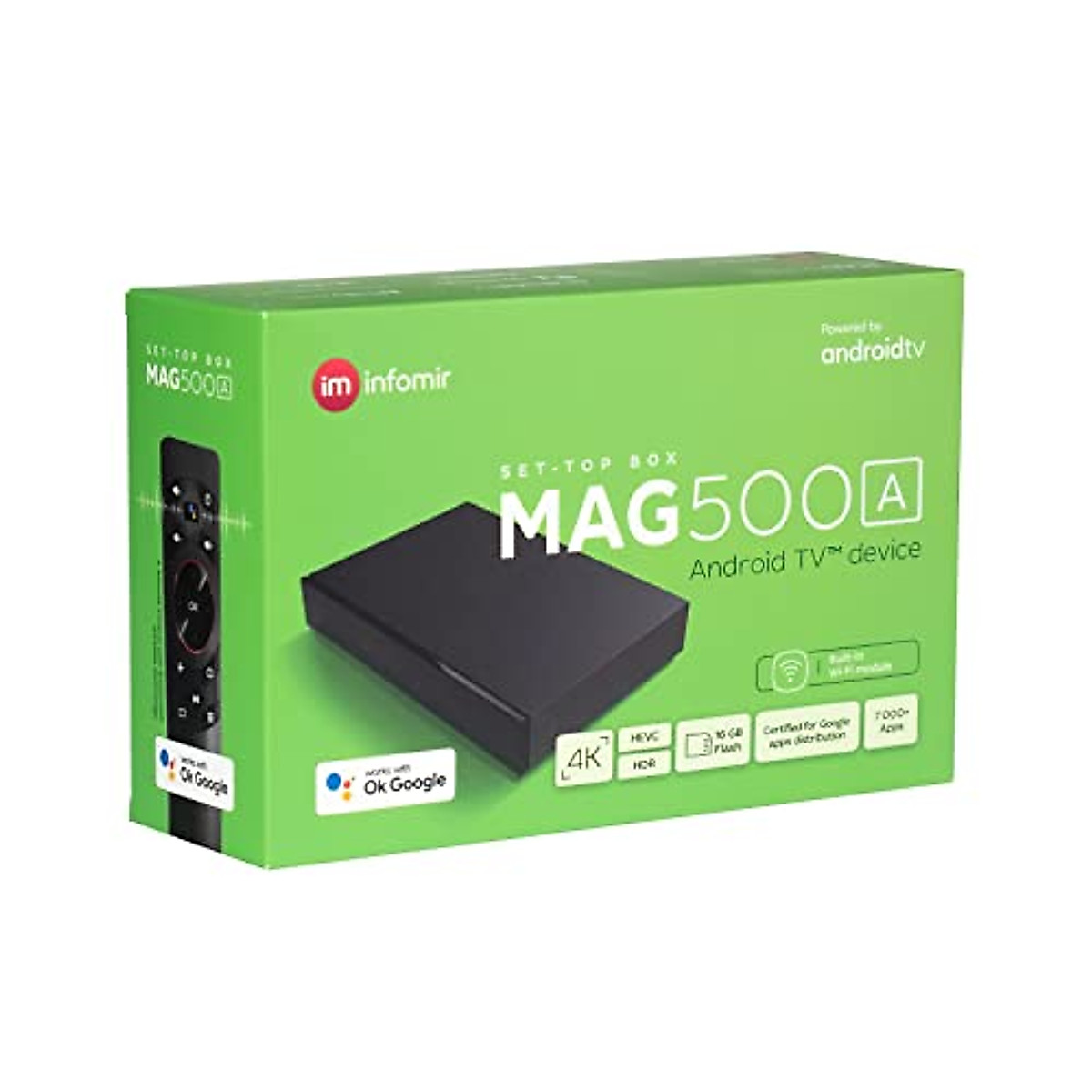 DOORDARSHAN New 2022 Mag 500A 4K Android Box , Built-in Dual Band 2.4G/5G WiFi, HDMI Cable (Much Faster Than Old Mag 425A) with Voice Control