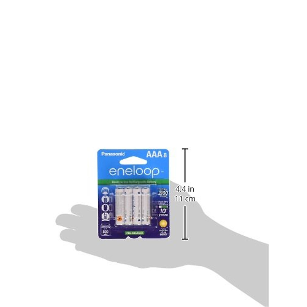Eneloop 70-ZP2A-6D26 AAA 4th generation NiMH Pre-Charged Rechargeable 2100 Cycles Battery with Holder Pack of 8