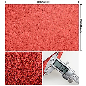 Red 11.8X 53 Inch (30 x 135 cm) Sparkly Superfine Glitter Leather Rolls Shiny Faux Fabric Canvas Perfect for Craft DIY Handmade Projects Patchwork Bow Earring Craft Key Chain