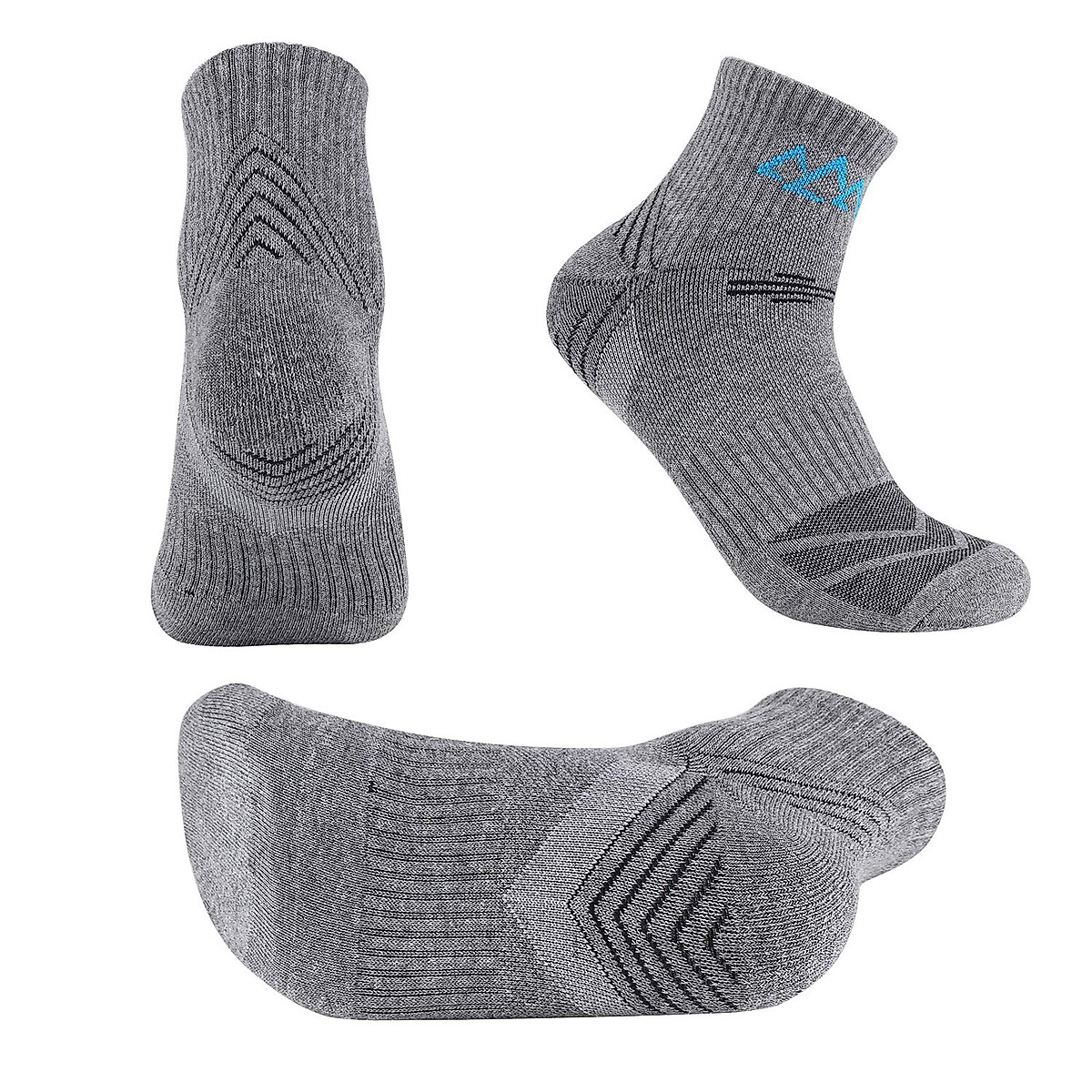 innotree 5 Pack Men's Cushioned Hiking Walking Running Socks,Moisture Wicking Multi Performance Quarter Crew Athletic Cotton Socks