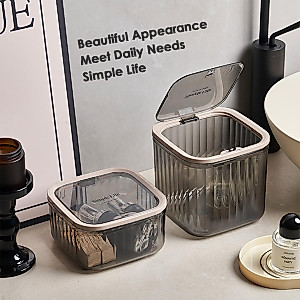 Tomonobu Mini Trash Can with Lid, Small Desktop Trash Can,Removable Small Garbage Can， Ultimate Mini Desktop Storage Box, Tiny Trash Can for Car, Bathroom, Kitchen or Bedroom
