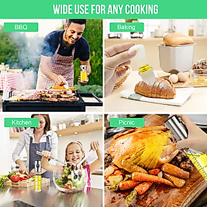 Olive Oil Sprayer and Dispenser with Silicone Brush for Cooking, Spray Bottle Set, Glass Dispenser, Mister, Salad, BBQ, Kitchen Baking, Roasting, Air Fryer, 2 Pack, (KP02)