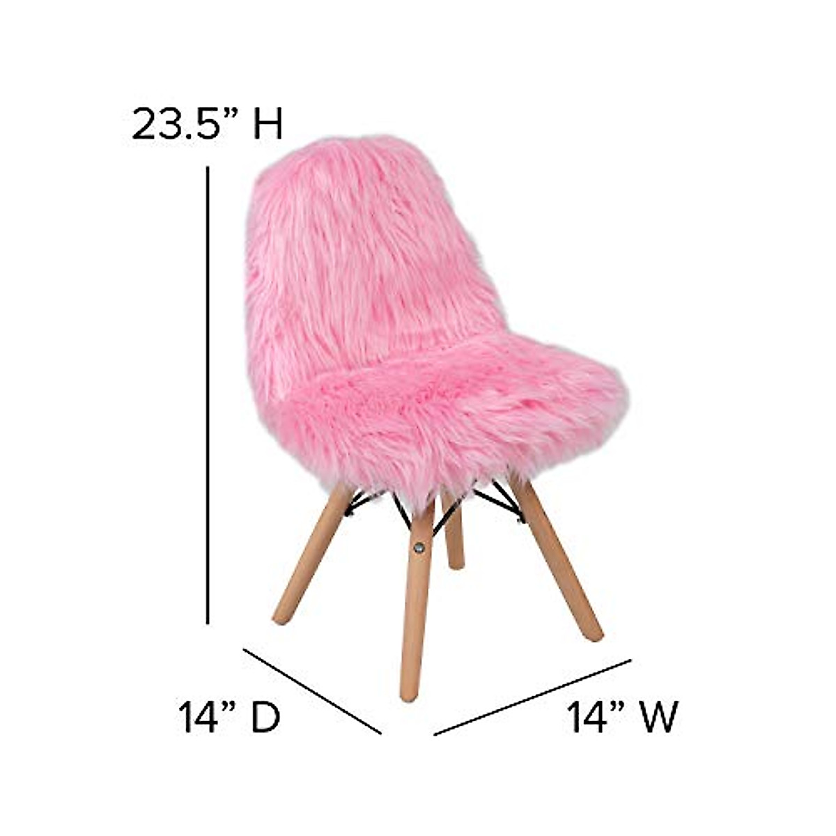Flash Furniture Kids Shaggy Dog Light Pink Accent Chair