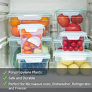 LIHOOOOM Food Storage Containers with lids, 8-Piece BPA-Free Meal Prep Rectangle Containers Plastic Leak-Proof Containers for Cereal, Flour and Sugar 3.5L, Green