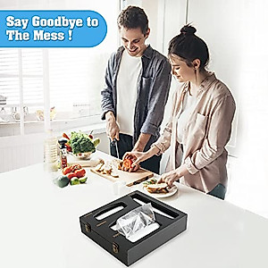 ANAS Bamboo Ziplock Bag Storage Organizer -Food Baggie Holder for Gallon, Quart, Sandwich & Snack Variety Size Bags-Zip Lock Bag Organizer for Kitchen Drawer with Extra 20 Ziplock Bags