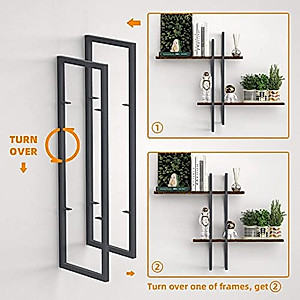 Azaela Home 3 - Tiers 38" Rustic Wall Mount Metal Hanging Brackets for Floating Shelves, DIY Wall Mounted Heavy Duty Bracket