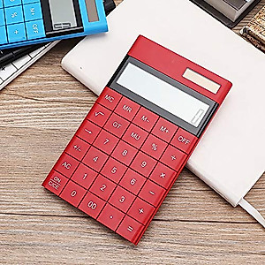 Z·Bling Calculator,Solar Power,12 Digits LCD Display,Modern Elegant Desk Accessory,Office Home Electronics,Business Present Ideas（White,Black,Red,Blue）