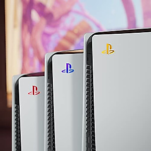 PlayVital Custom Vinyl Decal Skins for ps5 Console, Logo Underlay Sticker for ps5 Console Disc Version & Digital Version - 8 Chrome Shiny Colors & 4 Gradient Styles