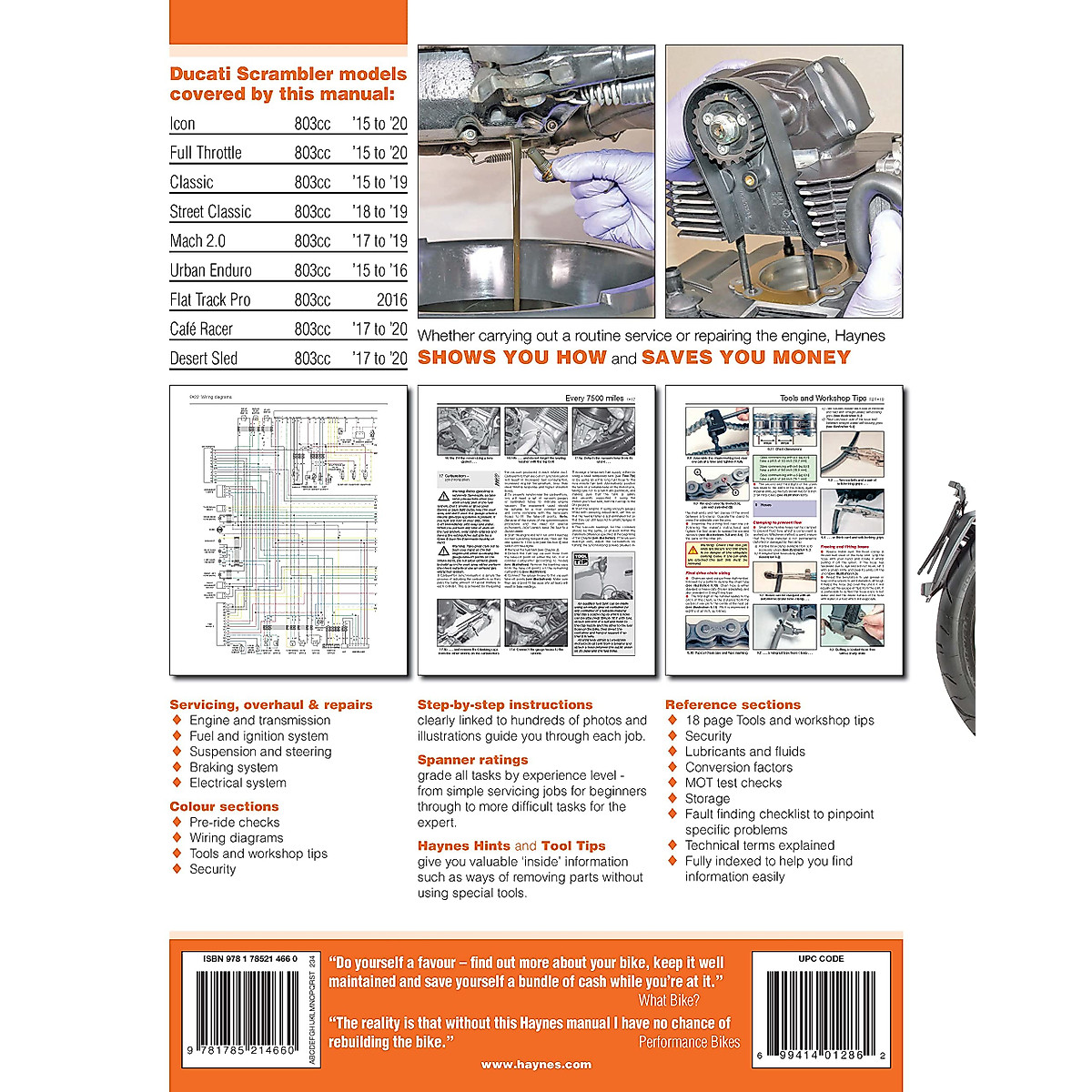 Ducati Scrambler 803 (15 - 20) Haynes Repair Manual (Paperback)