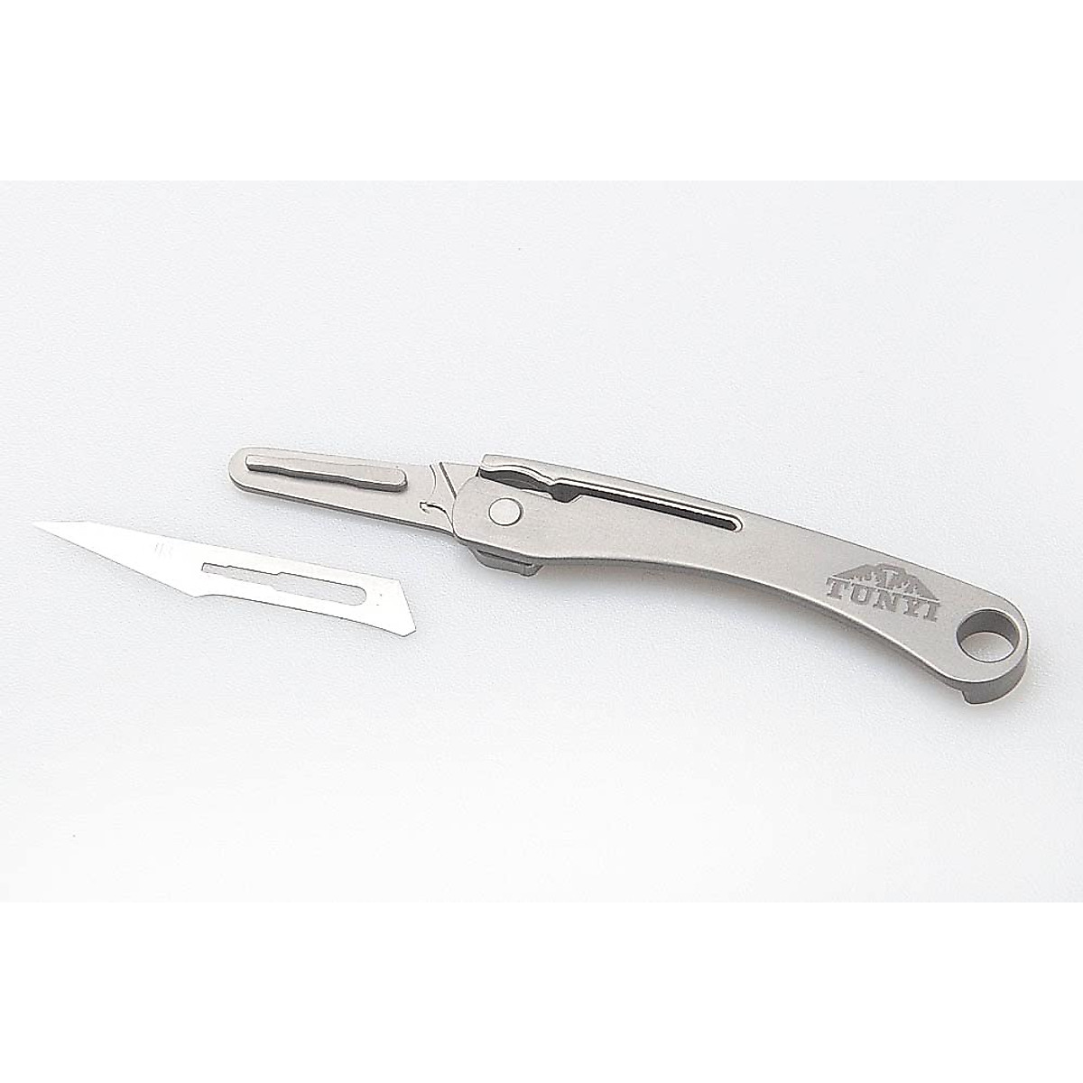 TUNYI Titanium Alloy Daily Mini Pocket Folding Utility Knife with 10 Replaceable Quick Change Blades, Ultra Compact and Lightweight