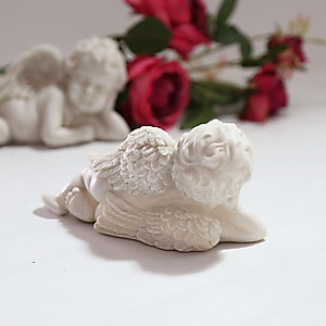HOWFIELD Angel Figurines Baby Memorial Gifts - Christmas Angel Garden Statues Outdoor Cherub Indoor Baby Angel Wings