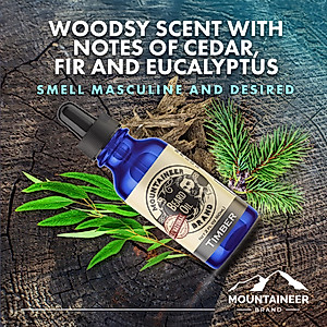 Mountaineer Brand Beard Oil - WV Timber Scent - 100% Natural Conditioner and Softener For Men - Hydrates and Moisturizes for Beard Growth - Treats Dry Itchy Beards - 2oz 2 Pack