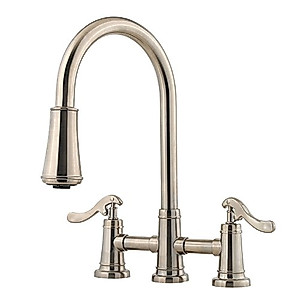 Pfister LG531YPK Ashfield 2-Handle Pull Down Kitchen Faucet in Brushed Nickel, 1.8 gpm