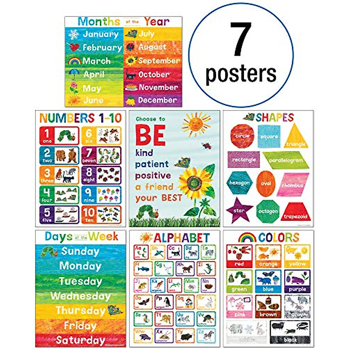 Carson Dellosa Education The World of Eric Carle Early Learning Classroom Posters, 7 Pieces
