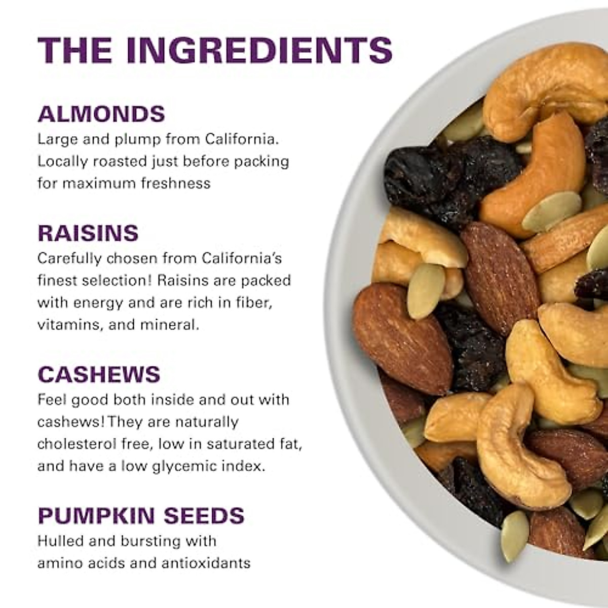 Power Up Premium Trail Mix - Protein Packed 14oz, No Added Sugar, Made Without Peanuts, Gluten Free, Vegan, Non-GMO