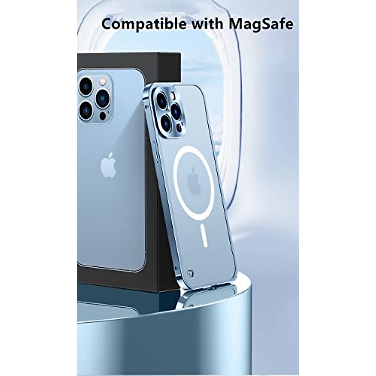 Magnetic Case for iPhone 14 Pro Max Case Compatible with MagSafe Metal Aluminum Alloy Bumper Matte Translucent Back Cover with Camera Lens Protector and Safety Lock (Black)