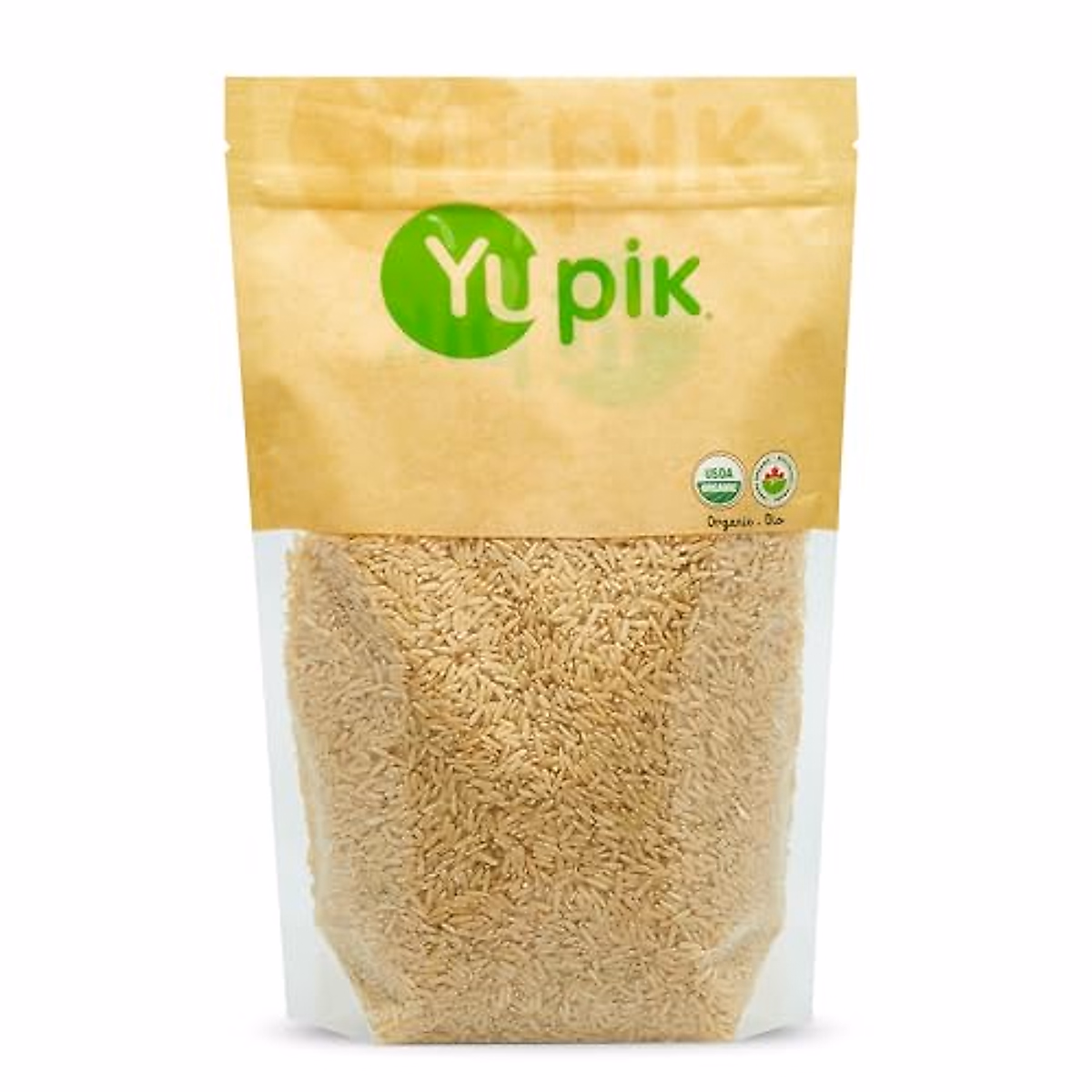 Yupik Organic Brown Jasmine Rice, Long Grains, 2.2 lb (35.2 oz), Gluten-Free, Non-GMO, Vegan, Kosher, Whole Grains, Wheat-Free, Salt-Free, Source of Fiber, Ideal for Recipes, Side Dishes & More