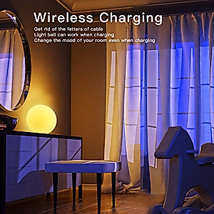 TOVEENEN Floating Pool Lights Wireless Charging 8 Inch LED Light Ball, Waterproof Rechargeable Floating Lights for Pool, Long Battery Life 20 Color Modes