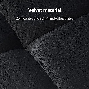 TUKAILAI Velvet Dining Chairs Set of 2, Soft Comfy Upholstered Seat and Backrest Accent Chair, Modern Leisure Side Chair with Metal Legs for Kitchen, Living Room, Lounge (Black)