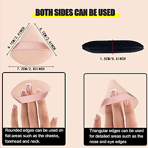 6 Pieces Powder Puff Face Makeup Puffs,Triangle Wedge Shape Soft Velour Powders Puffs for Loose Mineral Powder Body Powder Cosmetic Foundation Wet Dry Beauty Makeup Tool(Nude)