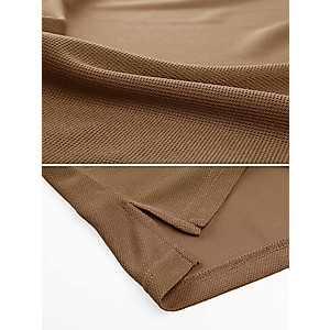 MAGCOMSEN Mens Polo Shirts Short Sleeve Work Shirts Golf Shirts Casual Shirts Quick Dry Shirts Summer Shirts Brown L