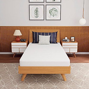 PayLessHere 5 Inch Memory Foam Mattress/Cooling Gel Bamboo Charcoal Infused Mattress/Medium Firm Mattresses/CertiPUR-US Certified/Bed-in-a-Box/Fiberglass Free/Pressure Relieving Twin Size,White