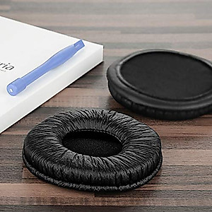 Geekria QuickFit Leatherette Replacement Ear Pads for Sony MDR-V500DJ, MDR-V500, WH-CH520 Headphones Earpads, Headset Ear Cushion Repair Parts (Black)