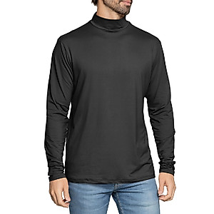 Men's Oh So Soft Long Sleeve Mock Neck Turtleneck Black 3X
