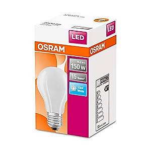 OSRAM LED lamp / Base: E27 / Cool White / 4000 K / 15 W / Replacement for 150 W Incandescent Bulb / LED Retrofit Classic A [Energy Efficiency Class A++] / Pack of 10