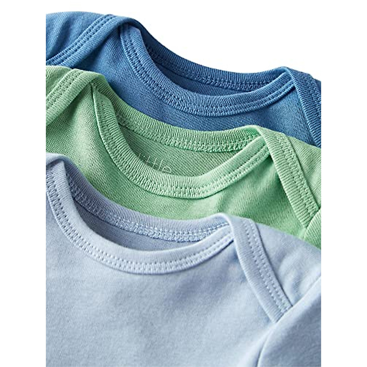 little planet by carter's unisex-baby 6-pack Organic Cotton Short-sleeve Rib Bodysuits, Blue Multi, 3 Months