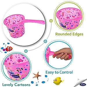 Sevi Baby Bath Rinse Cup, Certified Bath Water Scoop, Baby Shampoo Rinser, Baby Bath Mug Made from BPA-Free Safe Material, (1250 ml / 42.2 oz) - Made in Turkey (Pink) (Pink)