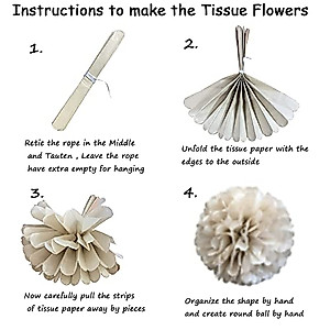 Baby Shower Decoration for Girls - Pink Rose Gold Baby Girl Shower Balloons with Rustic Banner Floral Pom Poms and Hanging Swirls Decor Kit(Gold+Pink)