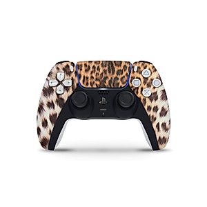 Design Skinz Mirrored Leopard Hide - Full-Body Cover Wrap Decal Skin-Kit Compatible with The Sony Playstation 5 Console (Disc Drive)